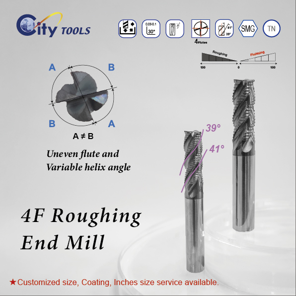 4F Roughing End Mills 39°/41° - End Mill Drills - City ZUQ